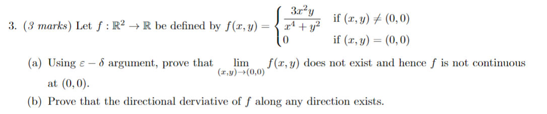 Solved 3. (3 marks) Let f:R2→R be defined by | Chegg.com