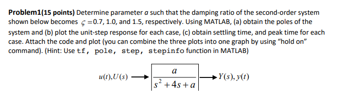 Solved Problem1(15 points) Determine parameter a such that | Chegg.com