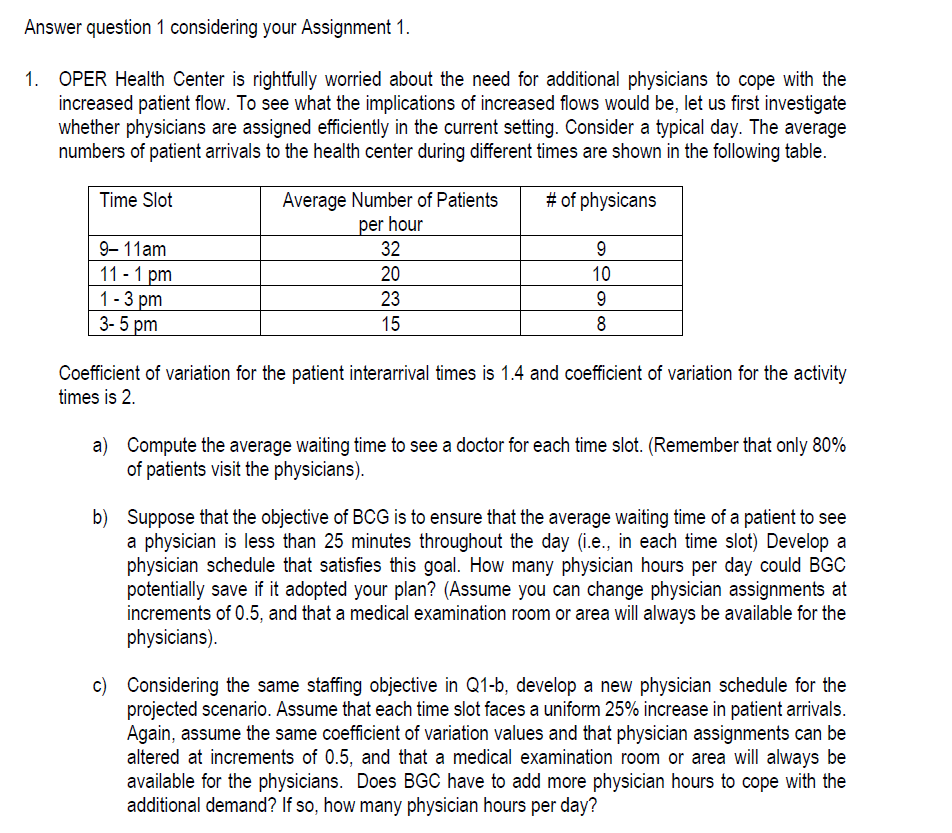 Solved inswer question 1 considering your Assignment 1 . | Chegg.com