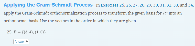 Solved Applying the Gram-Schmidt Process In Exercises 25, | Chegg.com