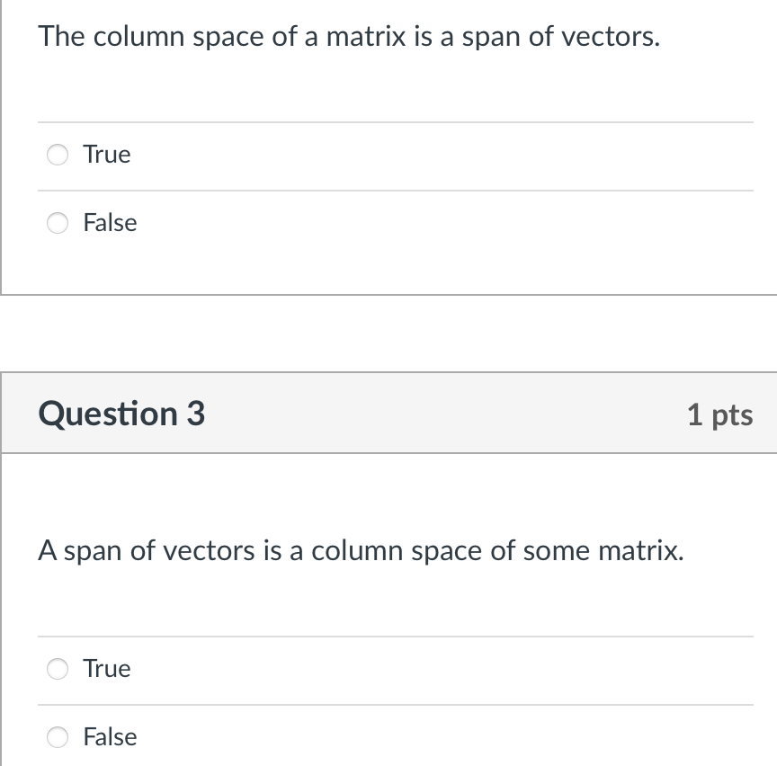 Solved The column space of a matrix is a span of vectors. | Chegg.com