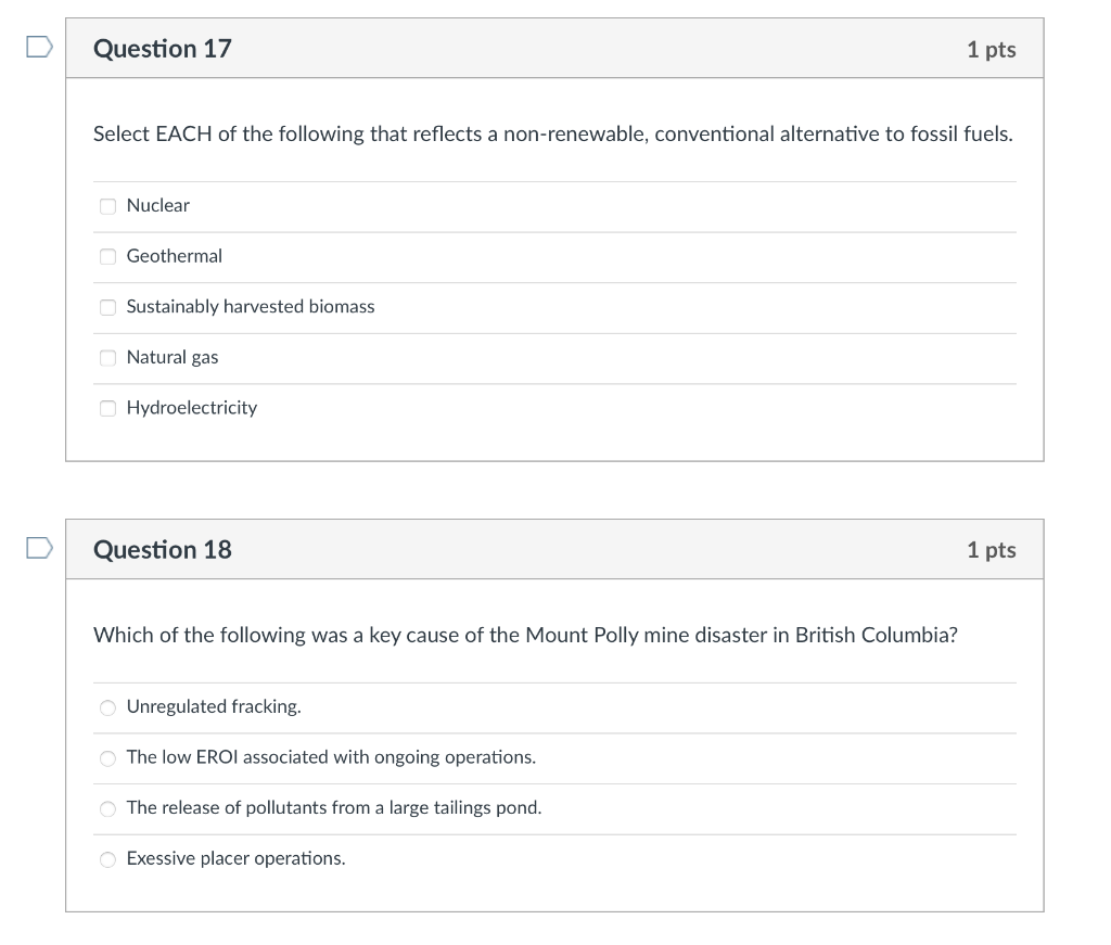 Solved O Question 17 1 pts Select EACH of the following that | Chegg.com