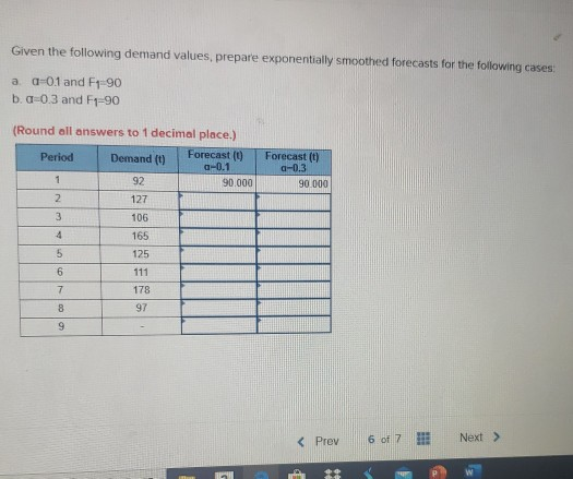 Solved Given the following demand values, prepare | Chegg.com