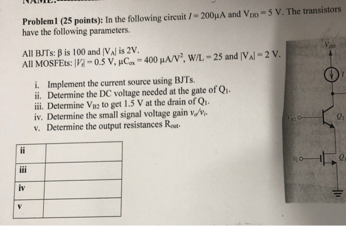 Solved Problem1 (25 points): In the following circuit | Chegg.com