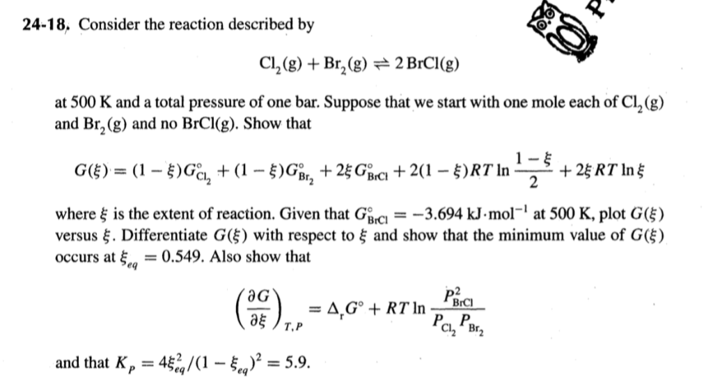 Solved 24-18. Consider the reaction described by Cl2 + Br2 | Chegg.com