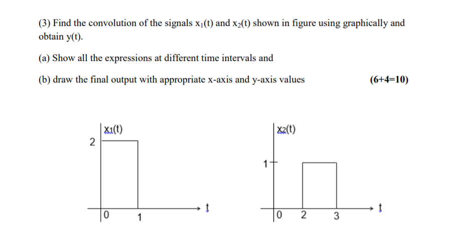Solved (3) Find the convolution of the signals xi(t) and | Chegg.com