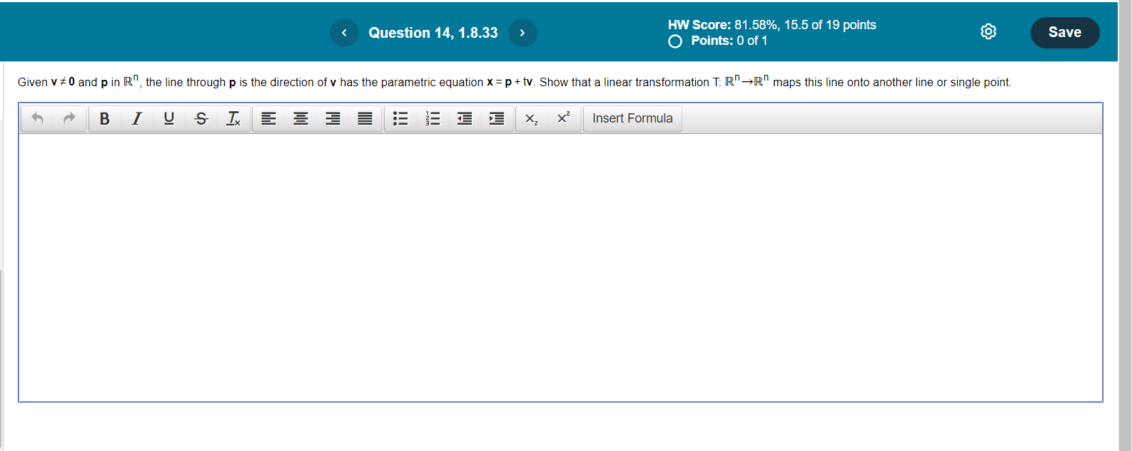 Solved Given v≠0 ﻿and p ﻿in Rn, ﻿the line through p ﻿is the | Chegg.com