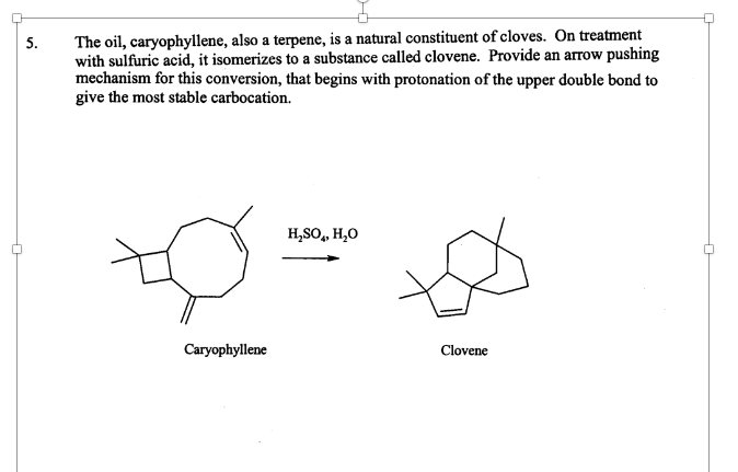Solved 5. The oil, caryophyllene, also a terpene, is a | Chegg.com
