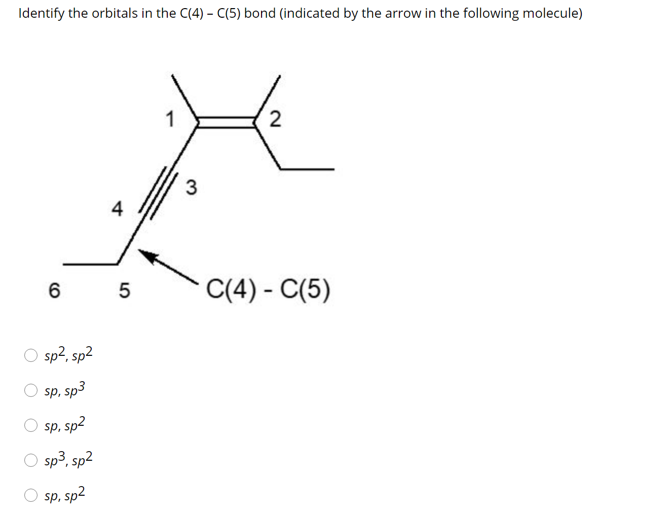 Solved Identify the orbitals in the C(4) - C(5) bond | Chegg.com