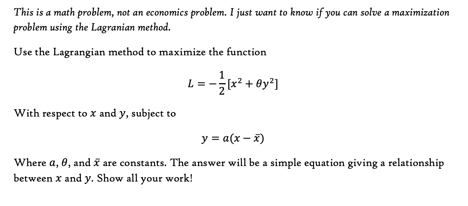 Solved This is a math problem, not an economics problem. I | Chegg.com