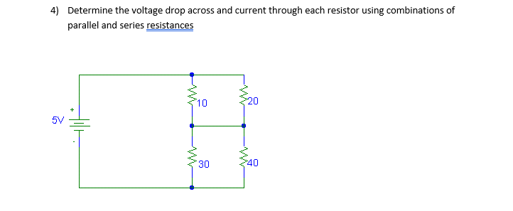 Solved 4) Determine the voltage drop across and current | Chegg.com