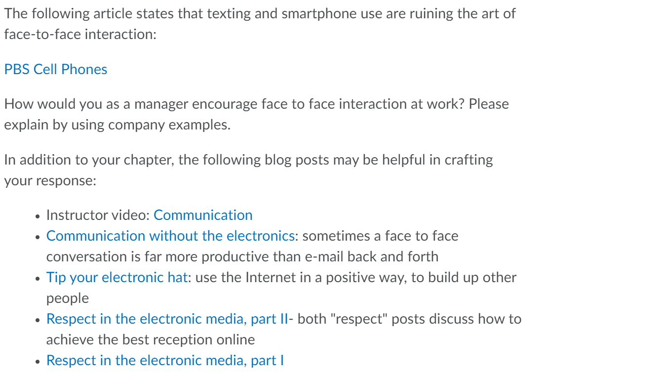 Solved The following article states that texting and | Chegg.com