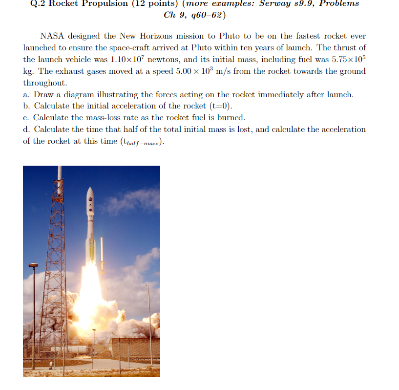 Solved Q.2 Rocket Propulsion (12 points) (more examples: | Chegg.com