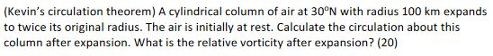 Solved (Kevin's circulation theorem) A cylindrical column of | Chegg.com