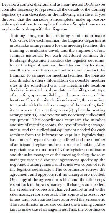 Solved Develop a context diagram and as many nested DFDs as | Chegg.com