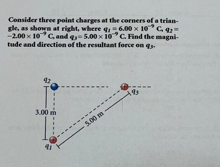 Solved Consider three point charges at the corners of a | Chegg.com