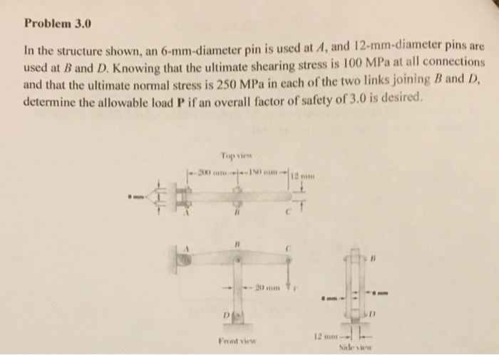 Solved In the structure shown, an 6-mm-diameter pin is used | Chegg.com