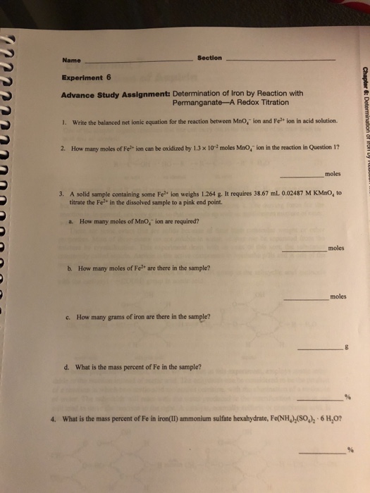 Solved Section Name Experiment 6 Advance Study Assignment: | Chegg.com