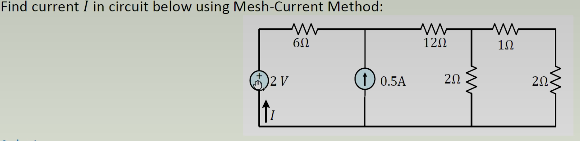 Solved Find current I in circuit below using Mesh-Current | Chegg.com