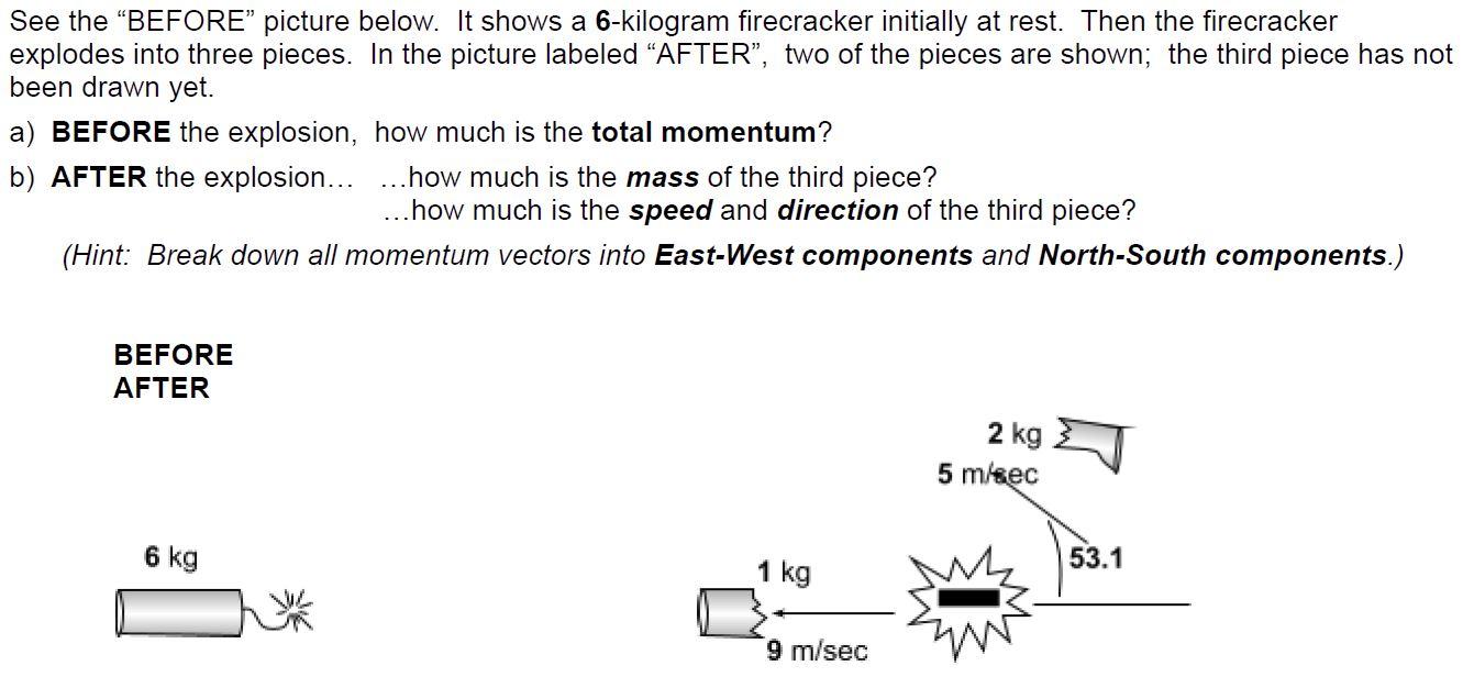 Solved See the "BEFORE" picture below. It shows a 6-kilogram | Chegg.com