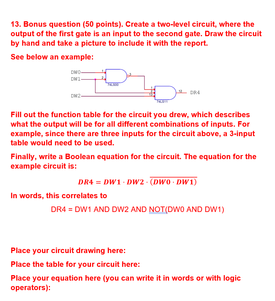 13. Bonus question (50 points). Create a two-level | Chegg.com