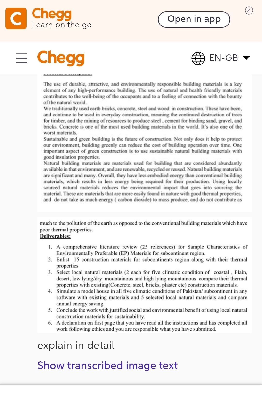 Solved The use of durable, attractive, and environmentally | Chegg.com