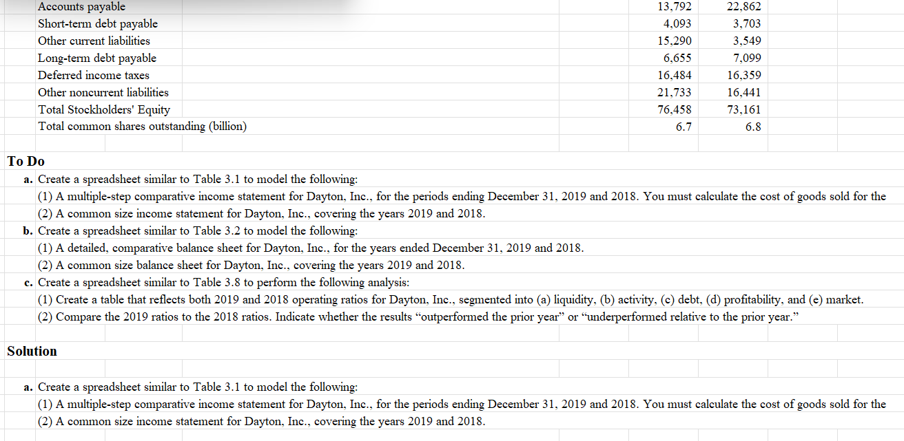 Mini Case Study Spreadsheet Exercise: Chapter 3 Case | Chegg.com