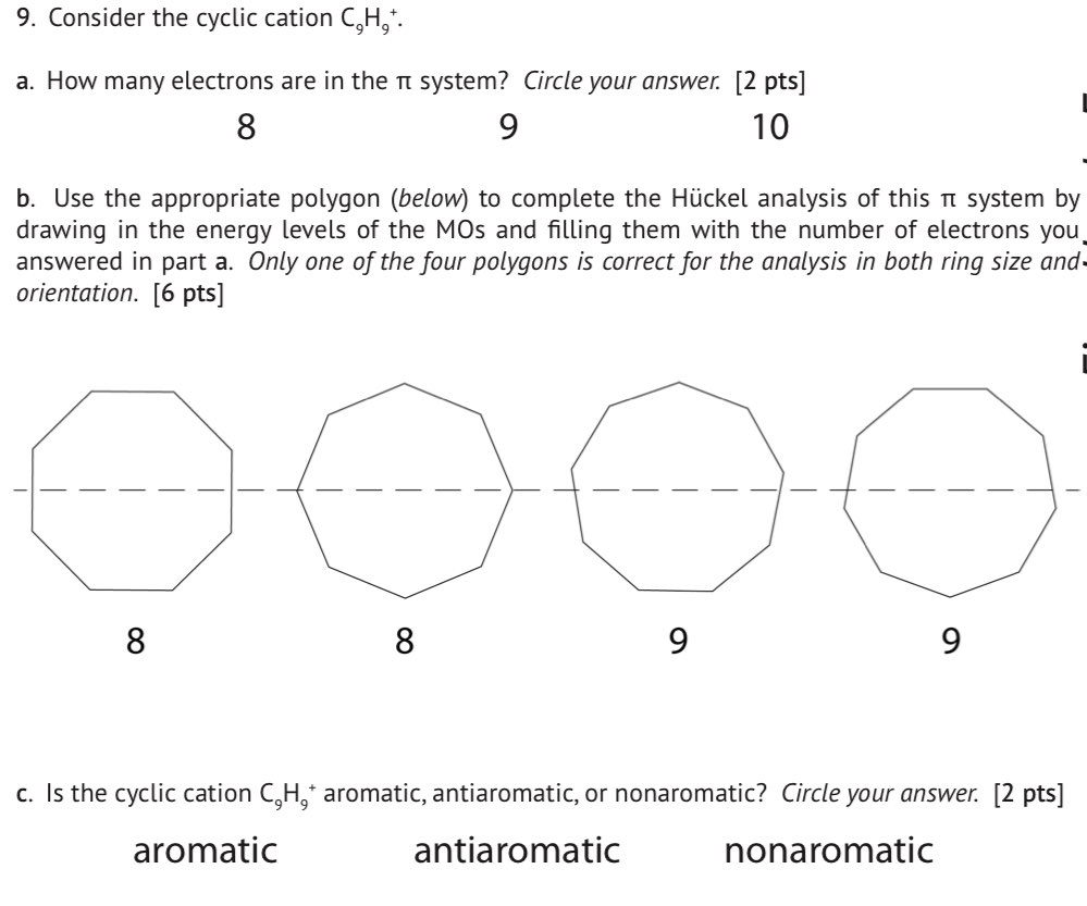 Solved Consider the cyclic cation C9H9+.a. ﻿How many | Chegg.com
