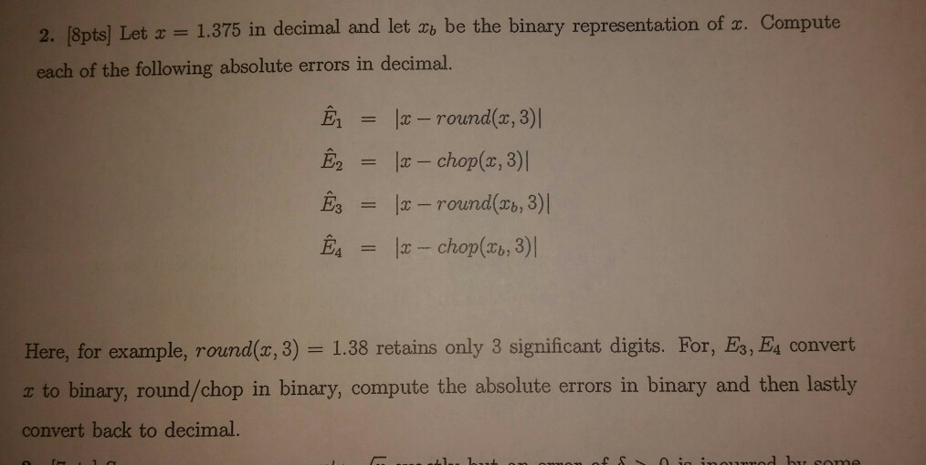 Solved 1.375 in decimal and let xb be the binary | Chegg.com
