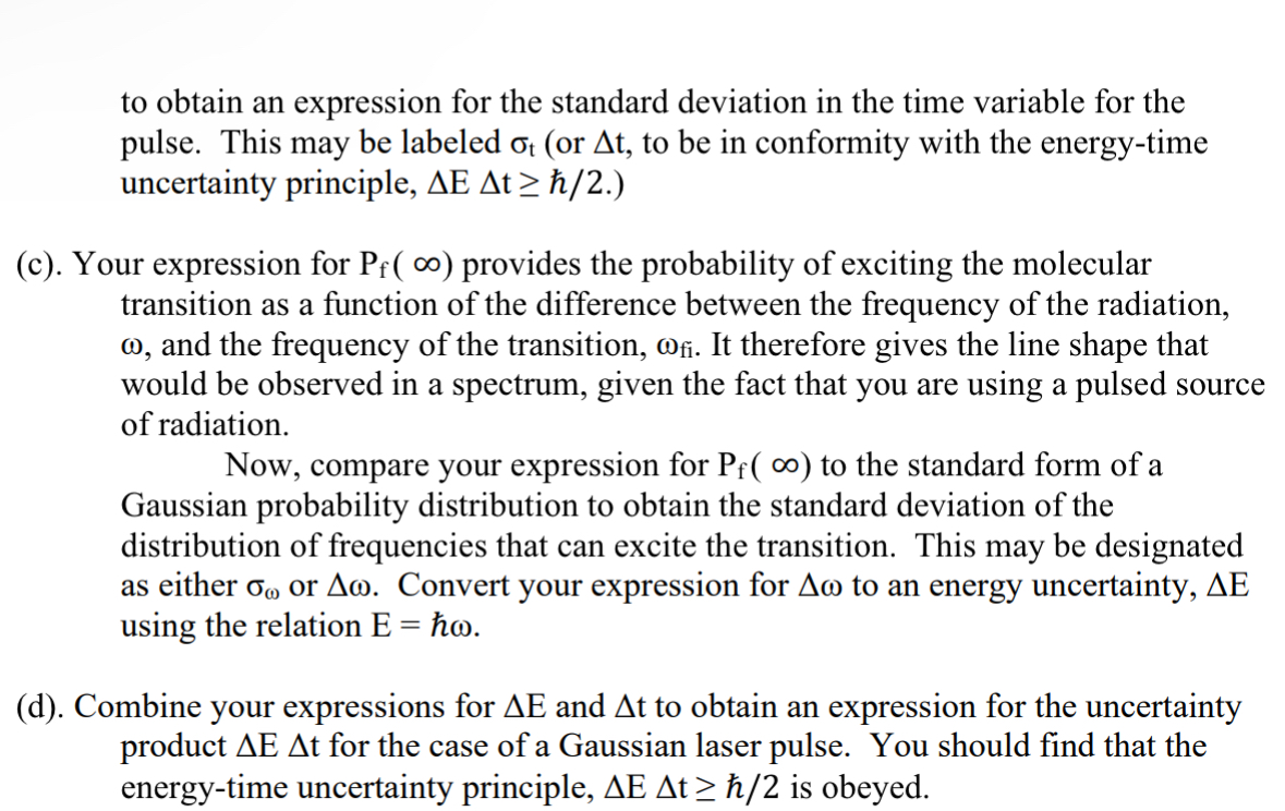Solved to obtain an expression for the standard deviation in | Chegg.com