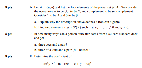 Solved 6. Let A={a,b} and list the four elements of the | Chegg.com