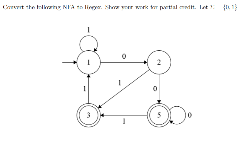 Solved Convert the following NFA to Regex. Show your work | Chegg.com