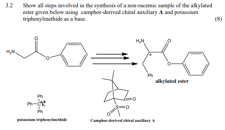 [Solved]: 3.2 Show all steps involved in the synthesis of a
