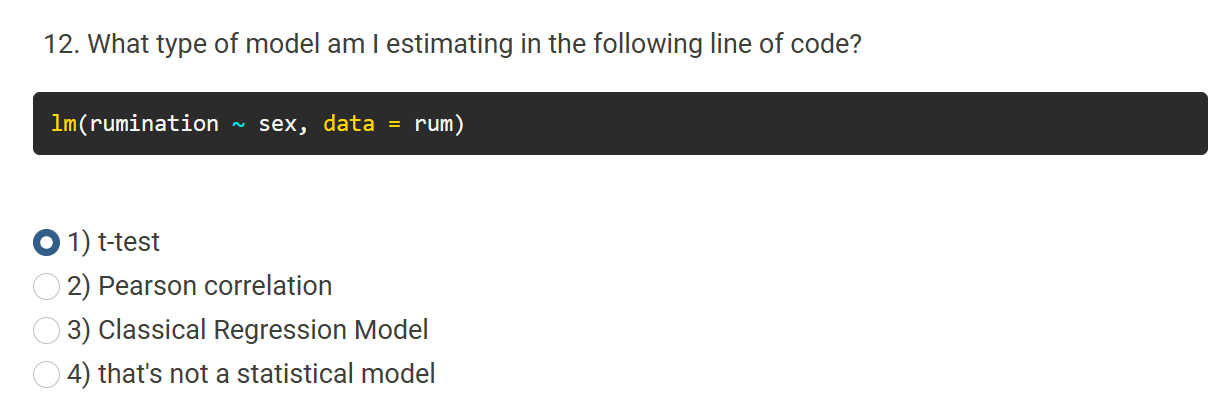 Solved 12. What type of model am I estimating in the | Chegg.com