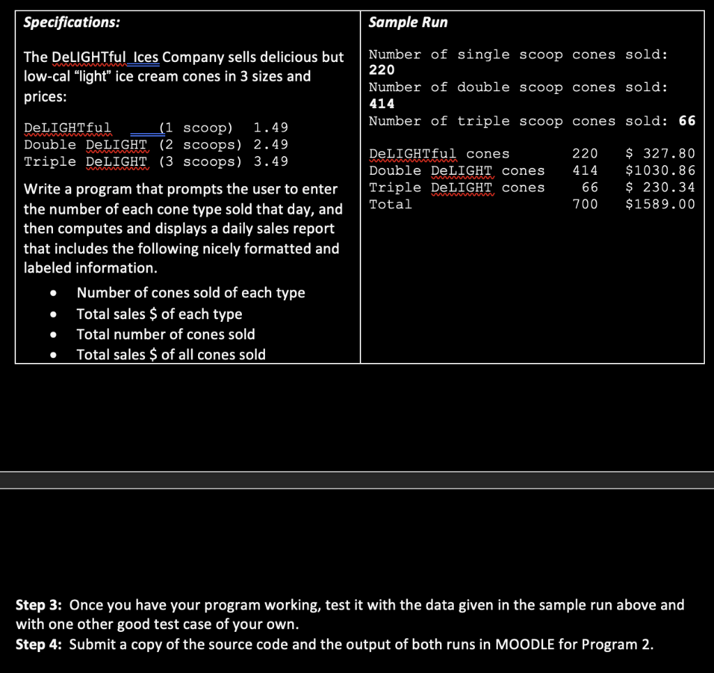 Solved CPTR 1100 - Program \#2 Step 1: Write a complete | Chegg.com
