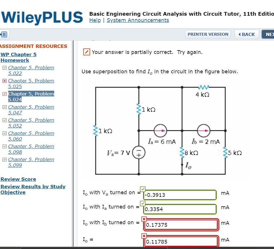 Solved Basic Engineering Circuit Analysis with Circuit | Chegg.com