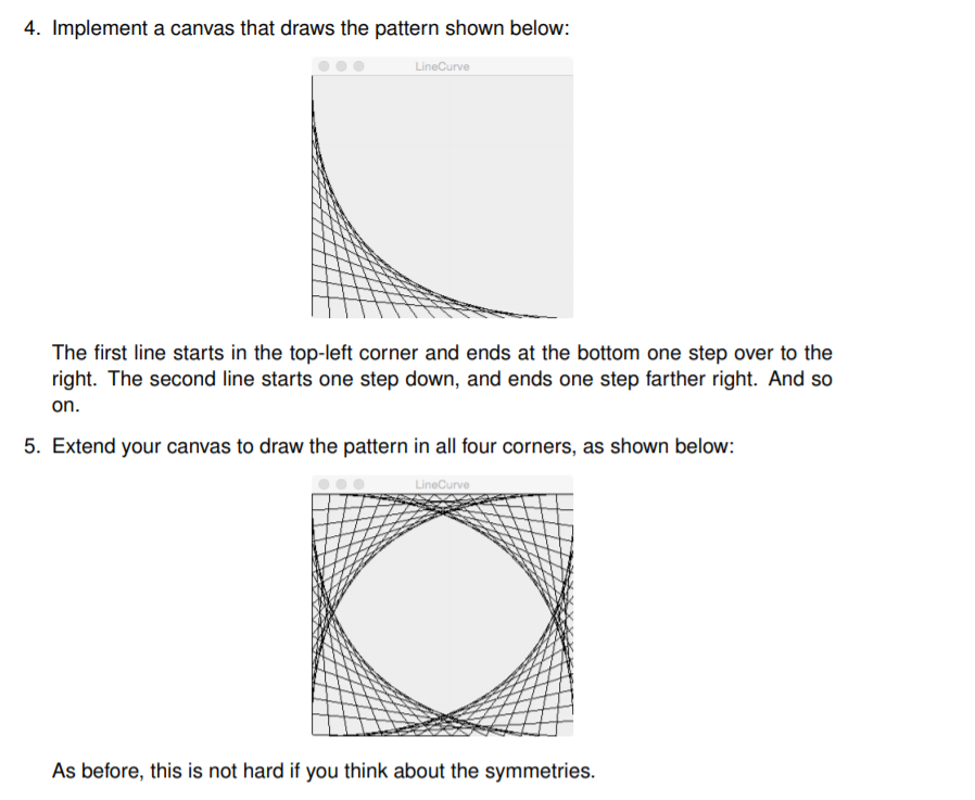 4. Implement a canvas that draws the pattern shown | Chegg.com