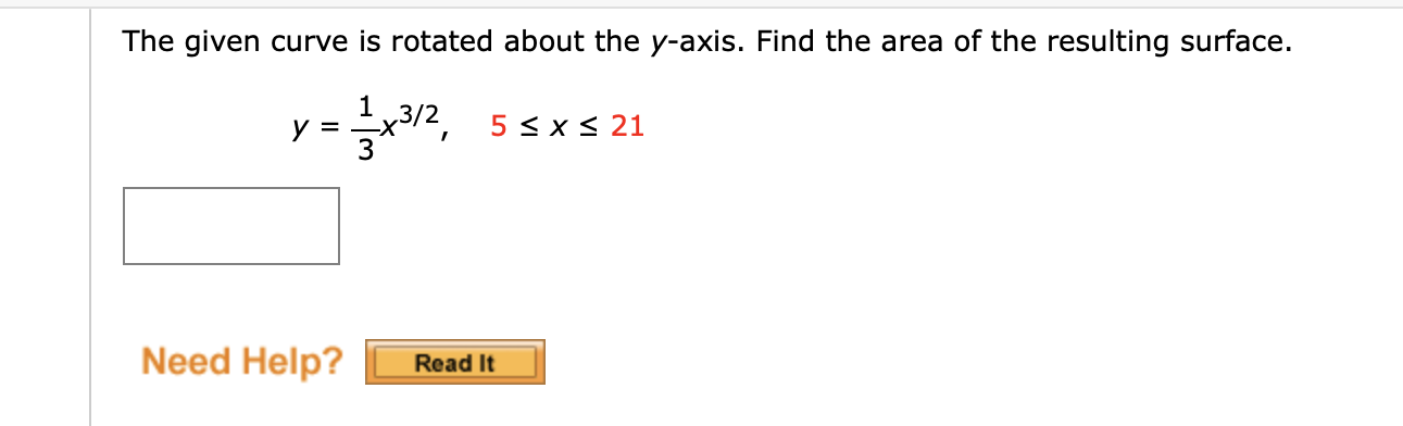Solved The given curve is rotated about the y-axis. Find the | Chegg.com