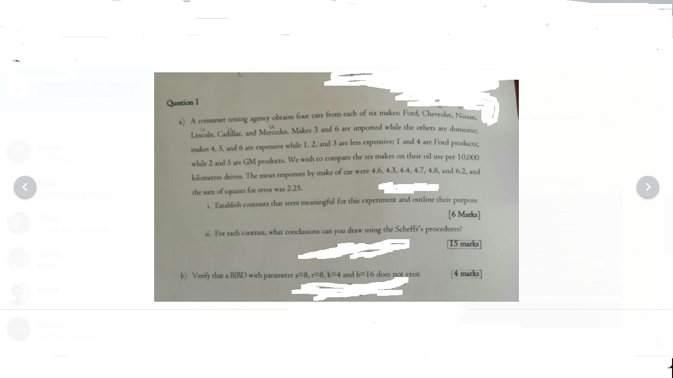 Question I A Consumer Testing Agency Obtains Four