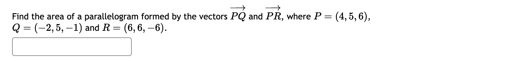 Solved Find the area of a parallelogram formed by the | Chegg.com