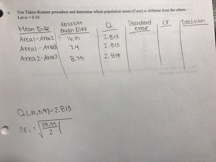 Solved What is the standard error of each using the | Chegg.com