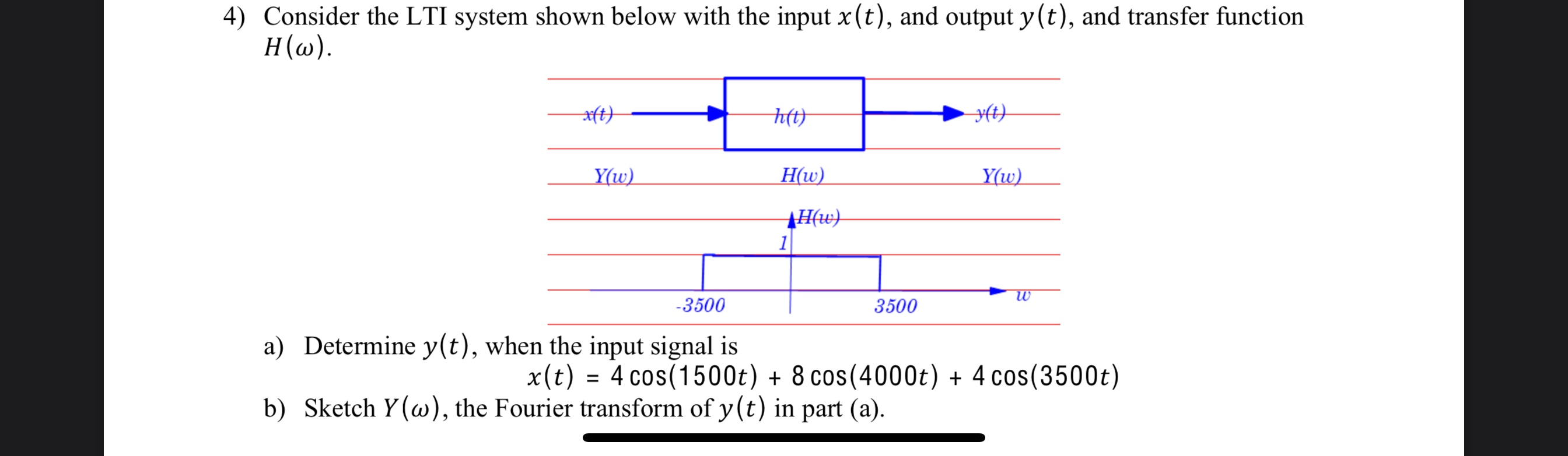 Solved 4) consider the LTI system shown 4) Consider the LTI | Chegg.com