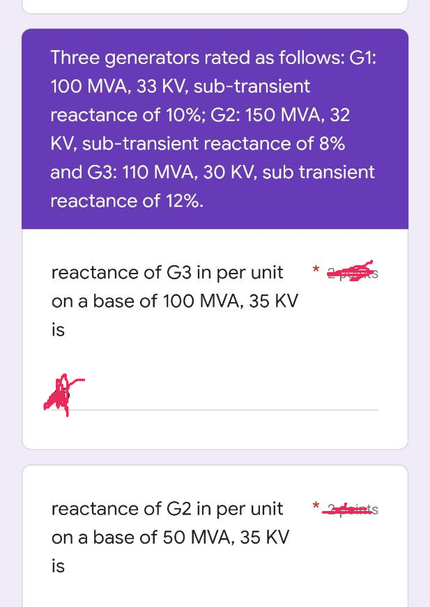 Solved Three generators rated as follows: G1: 100 MVA, 33 | Chegg.com