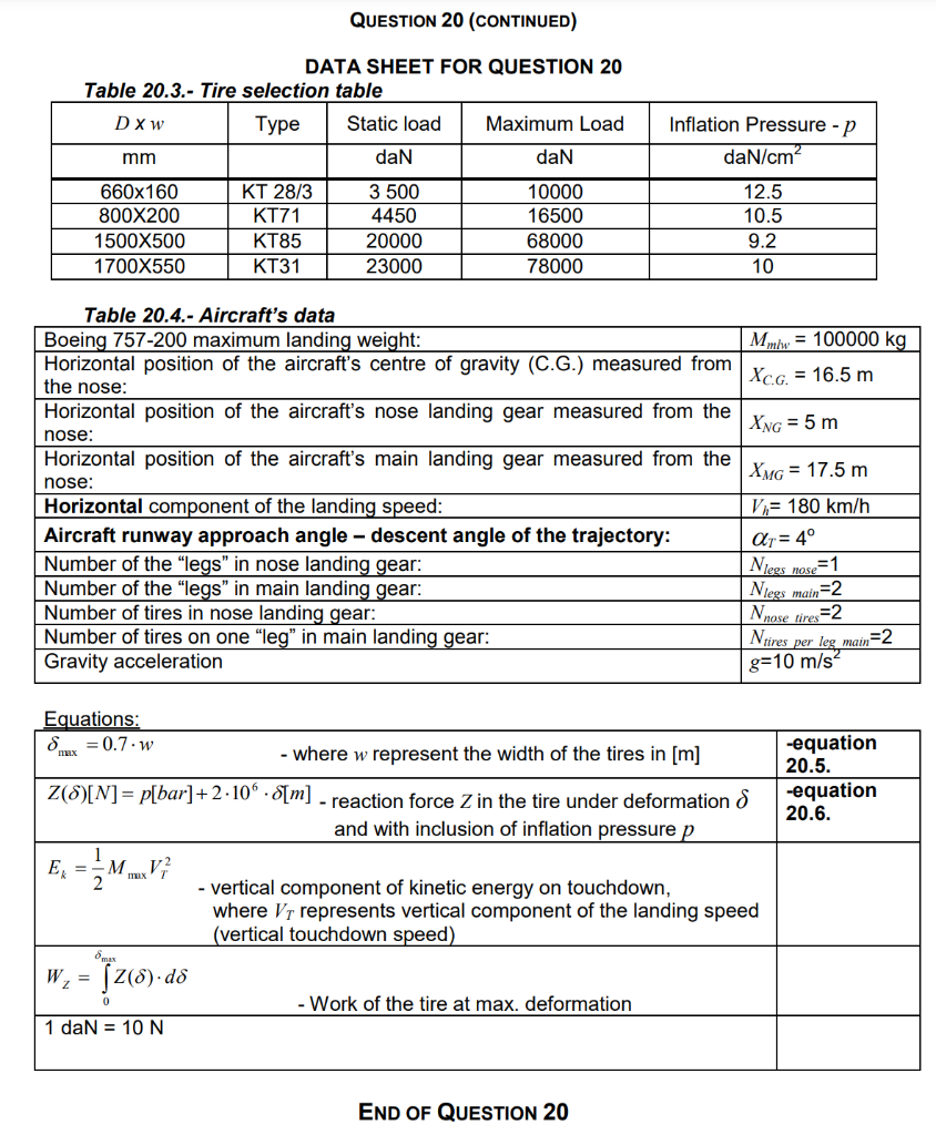 QUESTION 20 For Boeing 757-200 passenger aircraft | Chegg.com