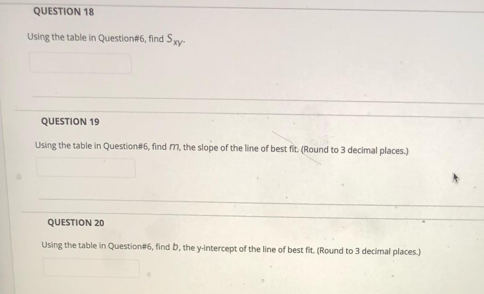 Solved Use the following data set to answer questions #6 - | Chegg.com