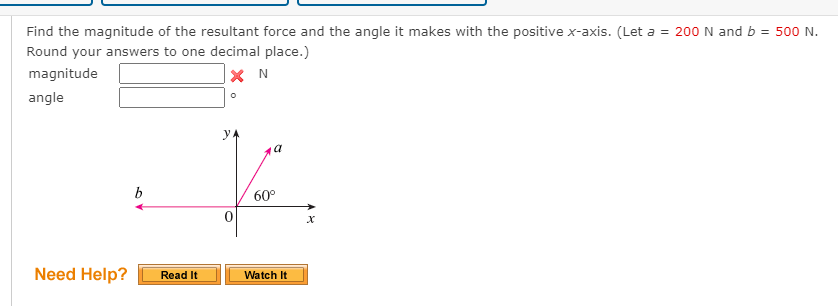 Solved Find The Magnitude Of The Resultant Force And The