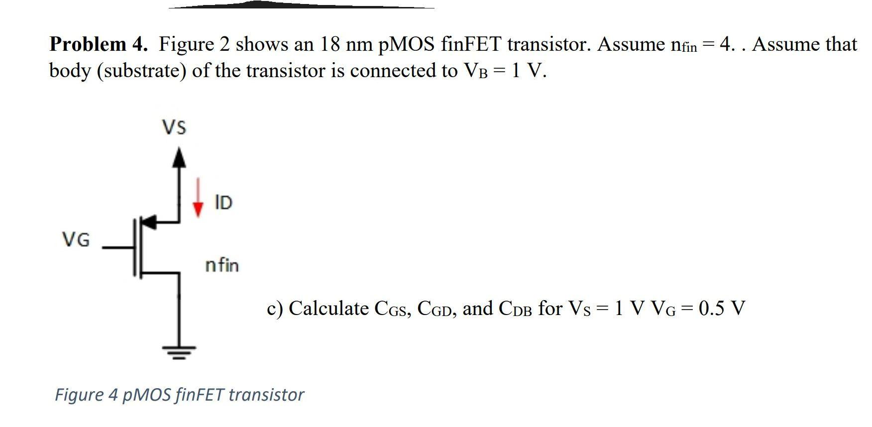 Problem 4. Figure 2 shows an 18 nm pMOS finFET | Chegg.com