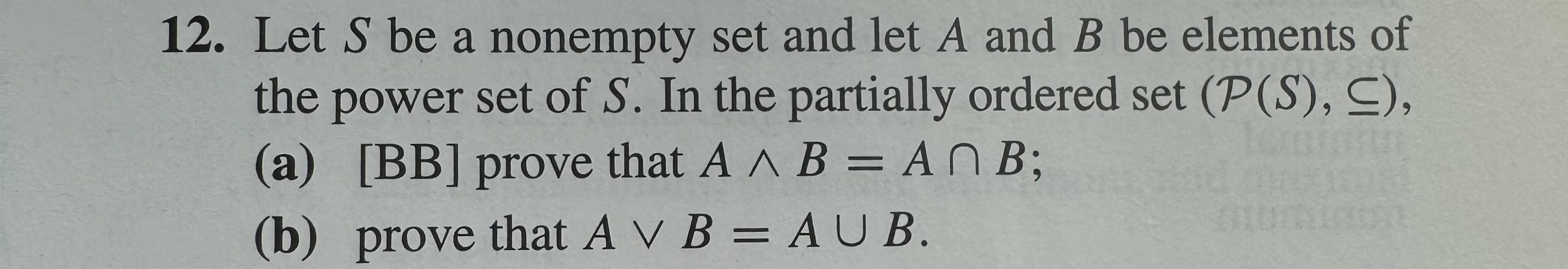 Solved Let S be A Nonempty Set And Let A And B be Elements