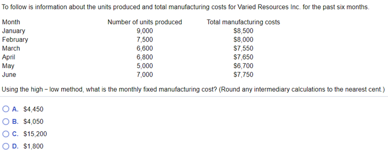 Solved To follow is information about the units produced and | Chegg.com