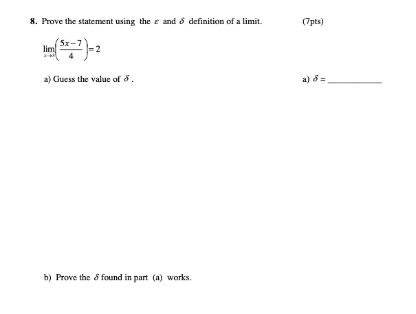 Solved Prove the statement using the ε ﻿and δ ﻿definition of | Chegg.com
